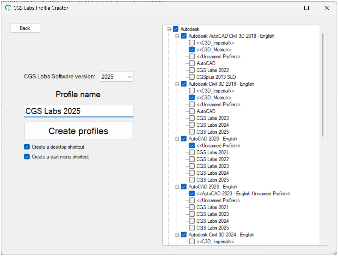 CGS Labs - Create CGS profile (one or multiple at once, even older ones), delete CGS profiles ...